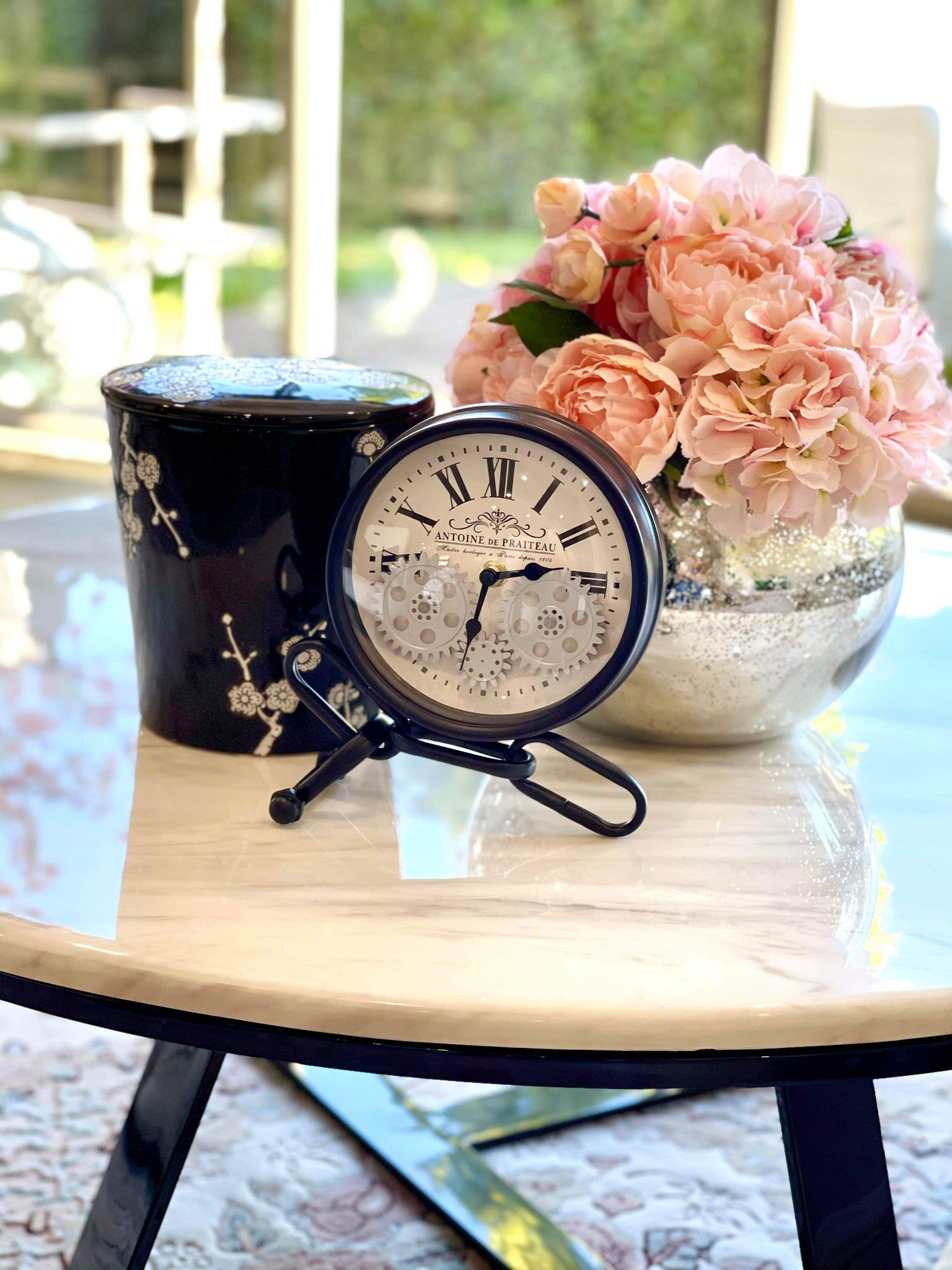 Antoine De Praiteau 21 Cm Moving Gear Table Clock – Trojan Homeware